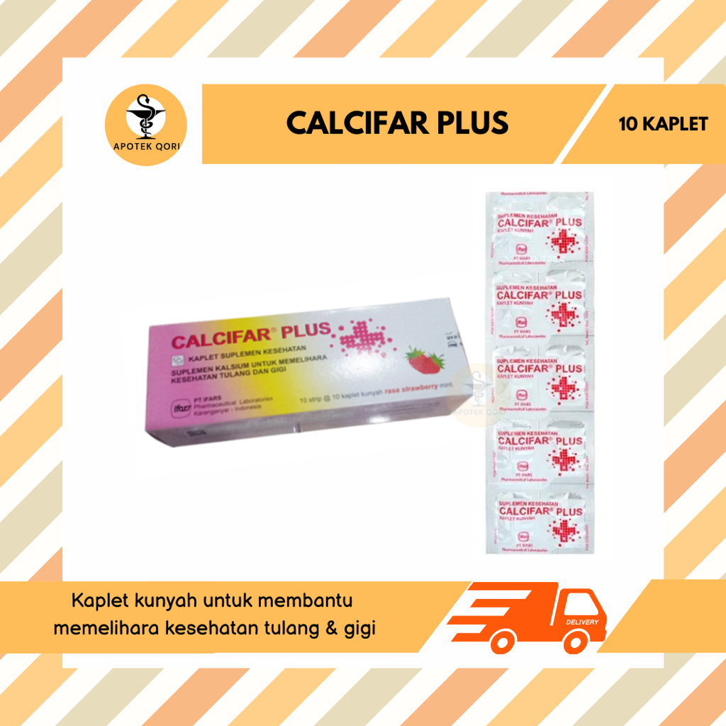 Jual CALCIFAR PLUS STRIP @ 10 TABLET/KALSIUM/VITAMIN D3/KESEHATAN ...