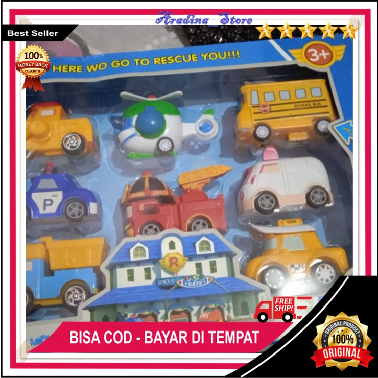 Jual Robocar Poli Mainan Anak Set Murah Isi 8 pcs Kode 9A Mobil Jadi ...