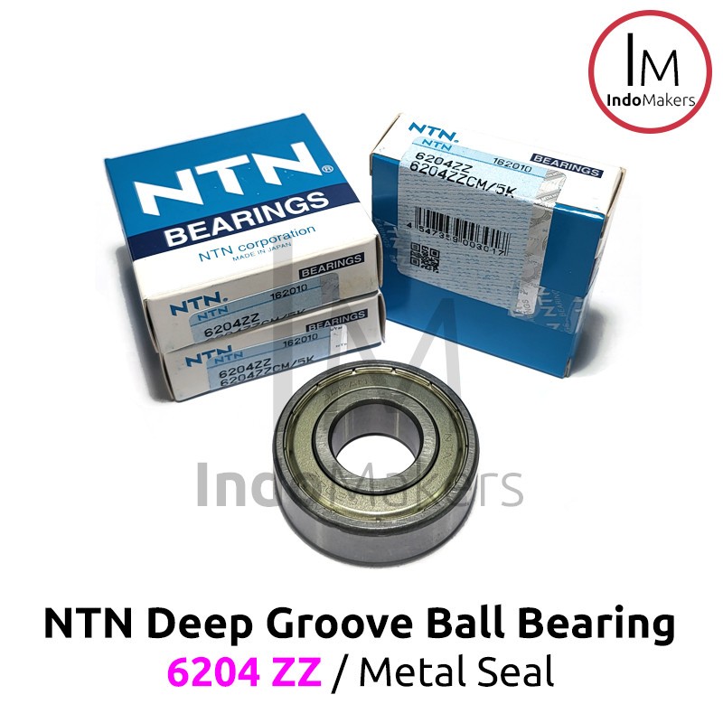 Jual Deep Groove Ball Bearing 6204ZZ Metal Seal - As 20mm NTN Japan ...