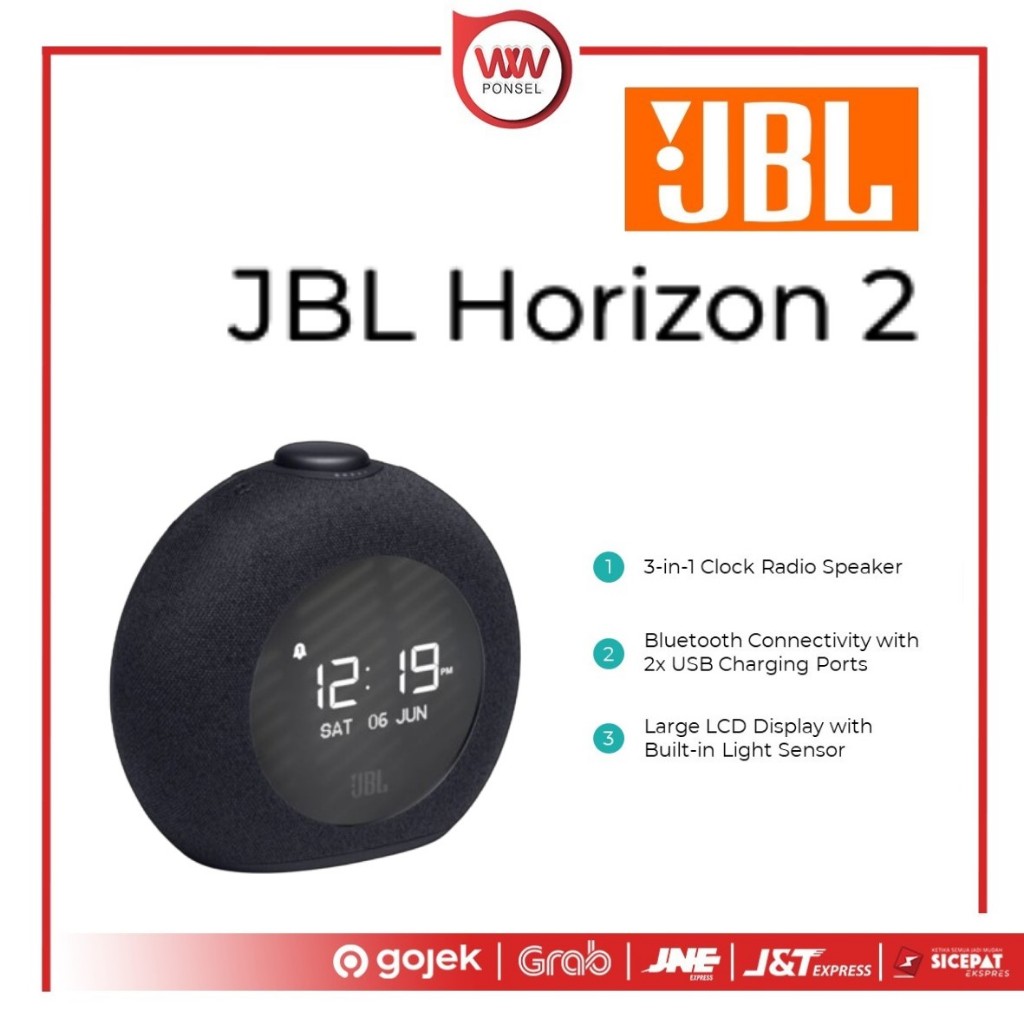 Jual JBL Horizon 2 Perangkat Audio Bluetooth Clock Radio Speaker With FM Radio Alarm Clock LED ...