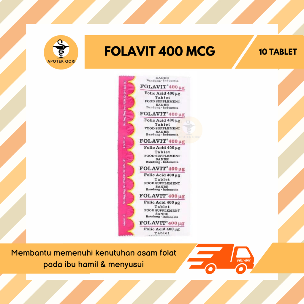 Jual FOLAVIT 400 MCG STRIP @ 10 TABLET/FOLAVIT 1000 MCG/ASAM FOLAT ...
