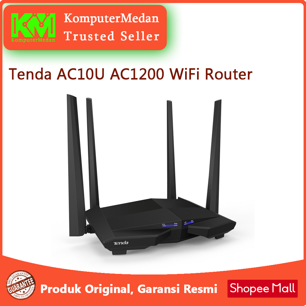 Jual Tenda AC10U AC1200 Smart Dual-Band Gigabit WiFi Router | Shopee Indonesia
