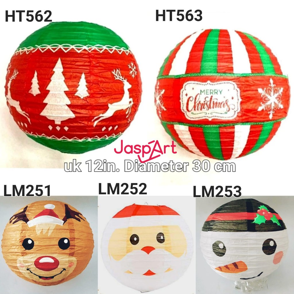 Jual LAMPION NATAL 12 INCH 30CM HIASAN NATAL DEKORASI NATAL LENTERA ...