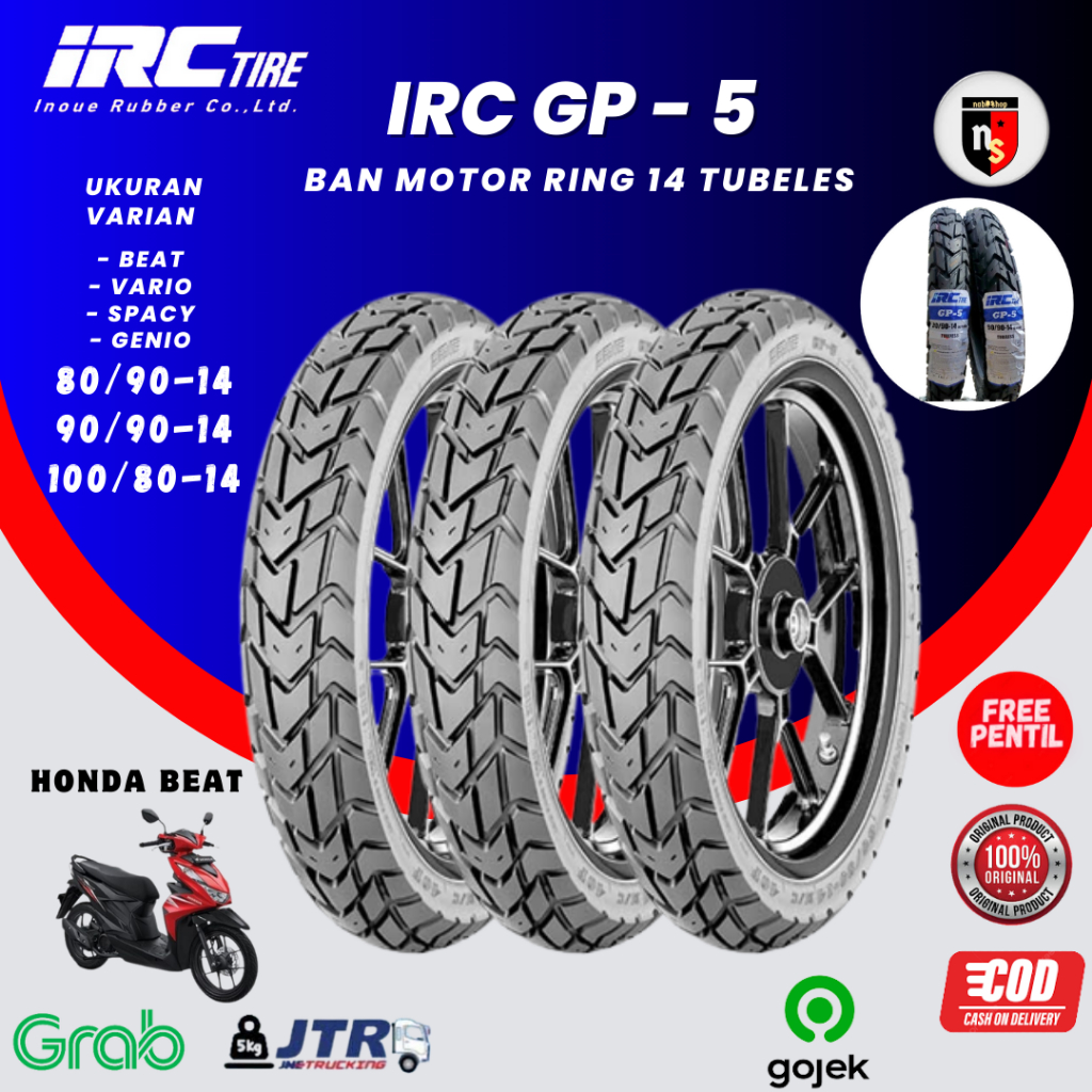 Jual Ban Motor Matic / IRC GP 5 Ring 14 Tubles Bonus Pentil | Shopee Indonesia