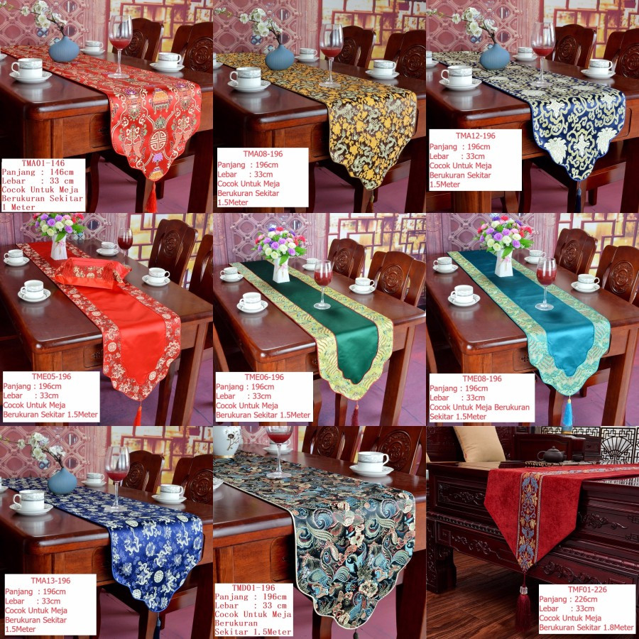 Jual Taplak Meja Table Runner Premium 2025 Dekorasi Tema Imlek Sincia ...
