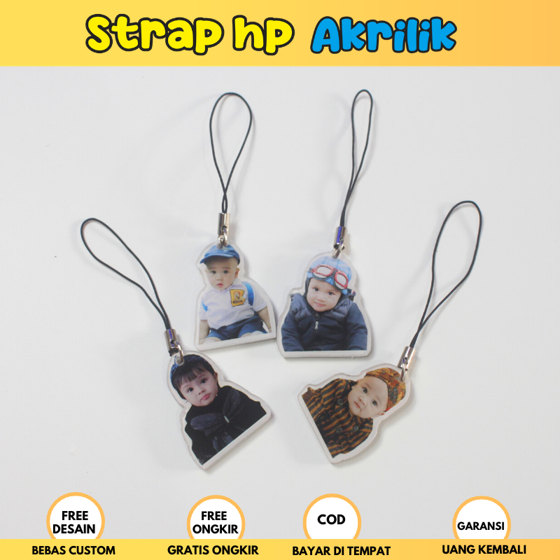 Jual [Bebas Custom] Strap hp & ganci full akrilk custom gambar suka ...
