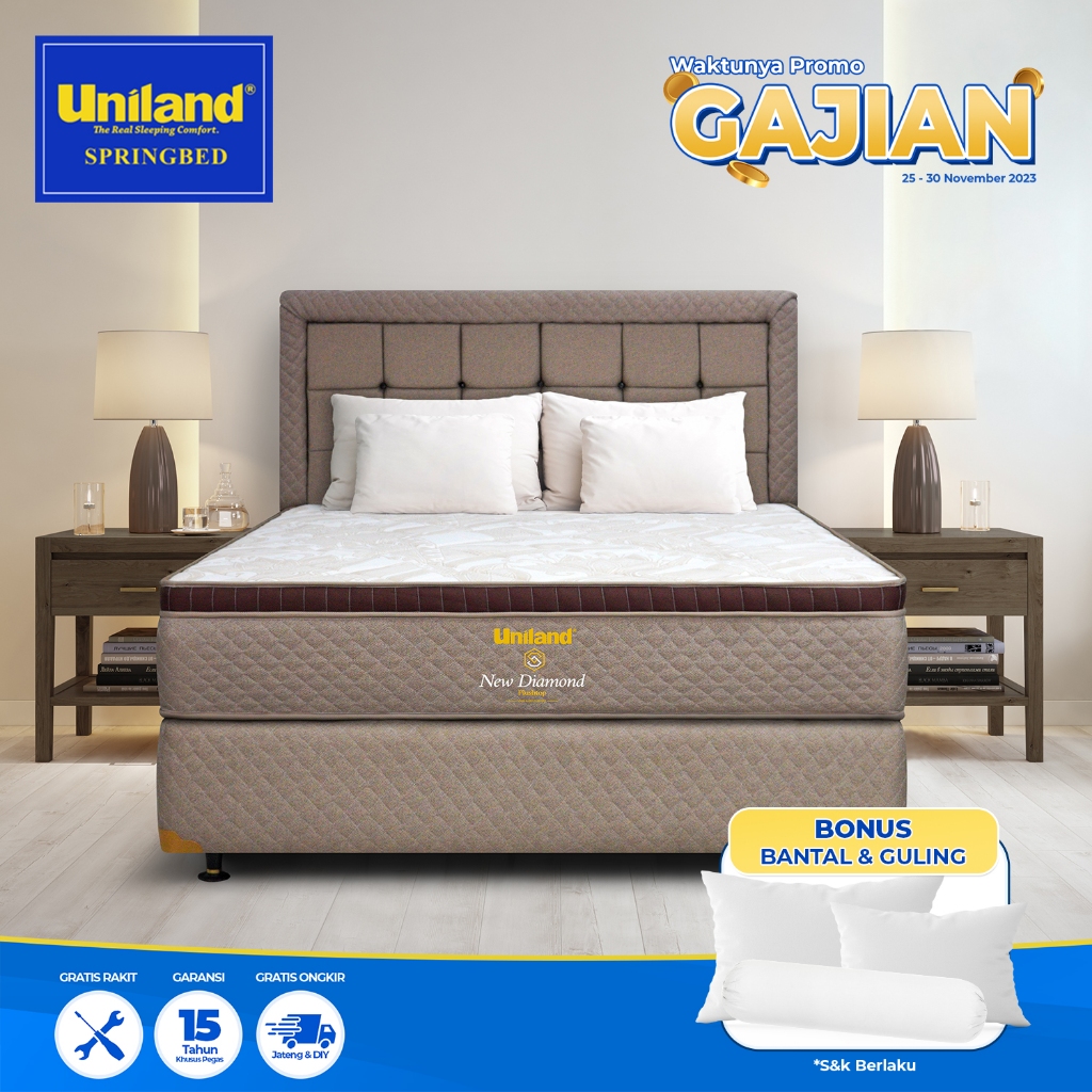 Jual Uniland Springbed New Diamond Plushtop - Kasur Springbed Fullset ...