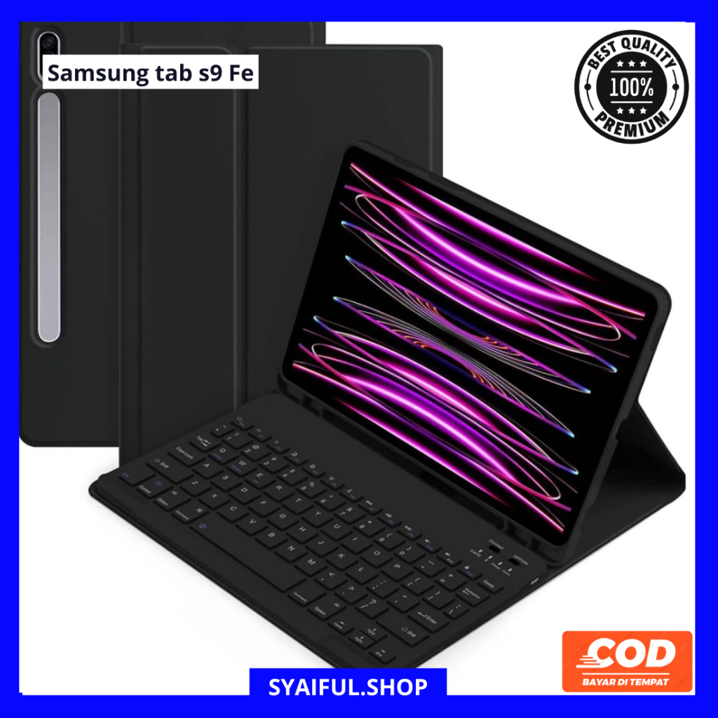 Jual Samsung Tab S9 FE 10.9 inch book cover flip keyboard wireless ...