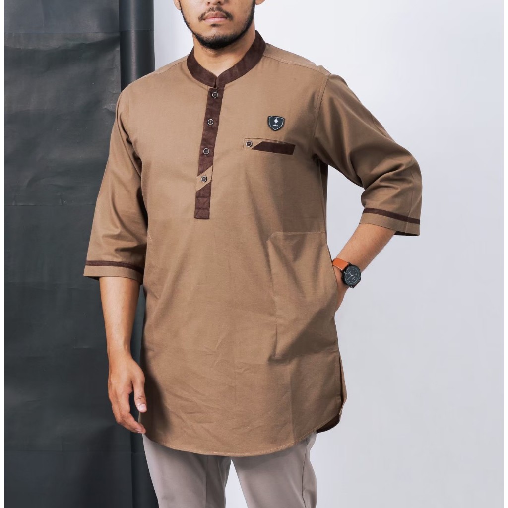 Jual BAJU SHALAT PRIA KOKO KURTA DEWASA WARNA KREAM UKURAN M L XL | Shopee Indonesia