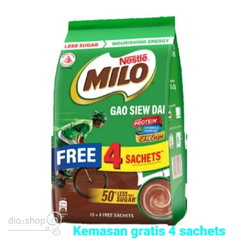 Jual MILO INSTAN SINGAPURA GAO SIEW DAI / LESS SUGAR (EXTRA SACHETS ...