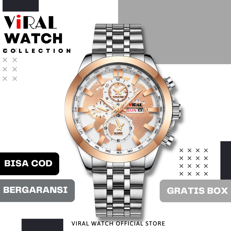 Jual JAM TANGAN RANTAI ANALOG VIRAL 8644 ANTI AIR 30M WATER RESISTANT ...