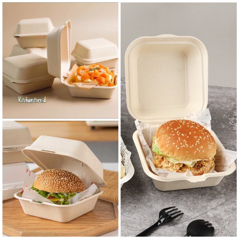 Jual 10pcs burger box bento box kotak box kue bento cake | Shopee Indonesia
