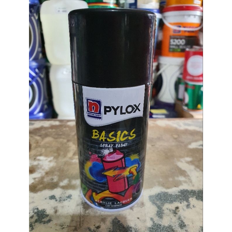 Jual CAT SEMPROT SPRAY PAINT NIPPON BASIC PYLOX PILOX PILOK ACRYLIC LACQUER 300CC 300 CC HITAM ...