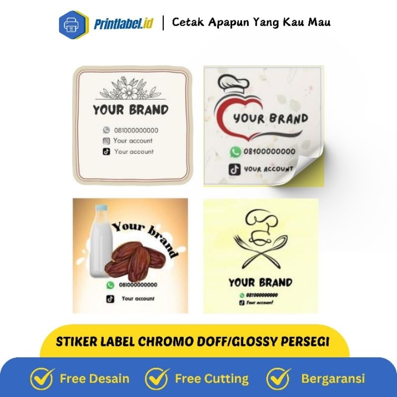 Jual Stiker Label Persegi Chromo Untuk Roti, Kue, Cemilan | Shopee ...