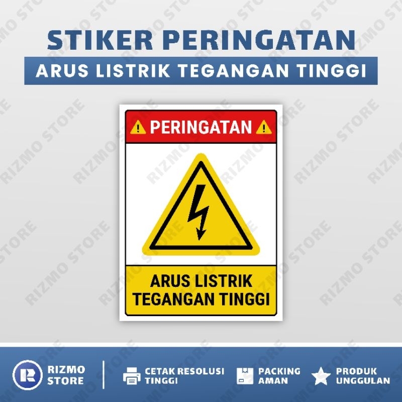 Jual Stiker Peringatan Arus Listrik Tegangan Tinggi, Stiker Peringatan ...