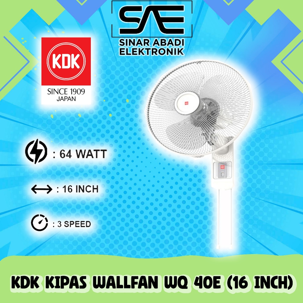 Jual [COD] WALL FAN KDK / KIPAS ANGIN WQ 40E / WQ40E (16 INCH) GARANSI ...