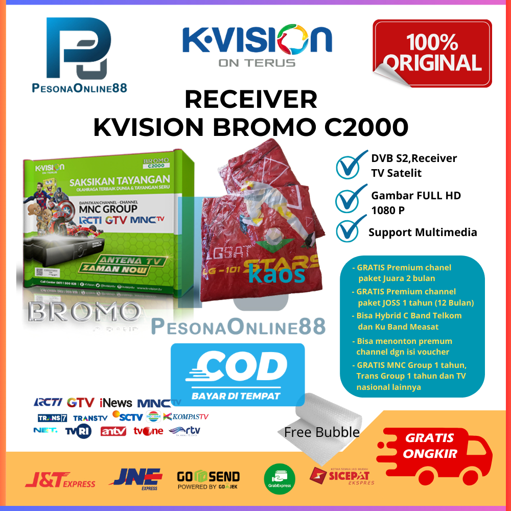 Jual Receiver Kvision BROMO C2000 Bisa Parabola Ku Band dan Parabola C ...