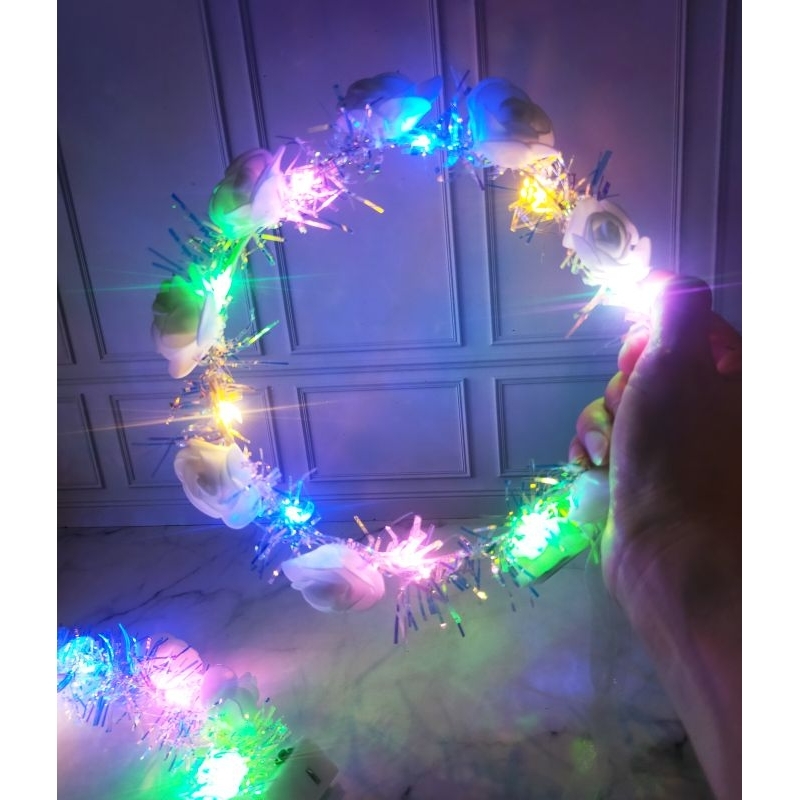 Jual BANDO BUNGA LAMPU / FLOWER CROWN LED / BANDO MAHKOTA BUNGA LAMPU ...