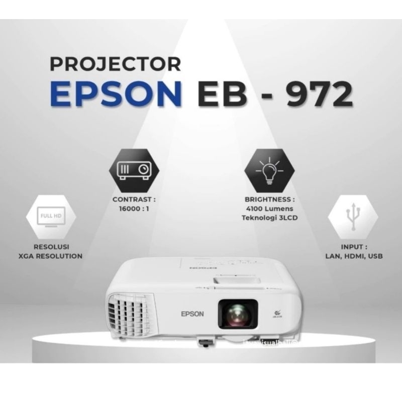Jual Epson Projector EB-972 XGA 3LCD 4100 Lumens | Shopee Indonesia