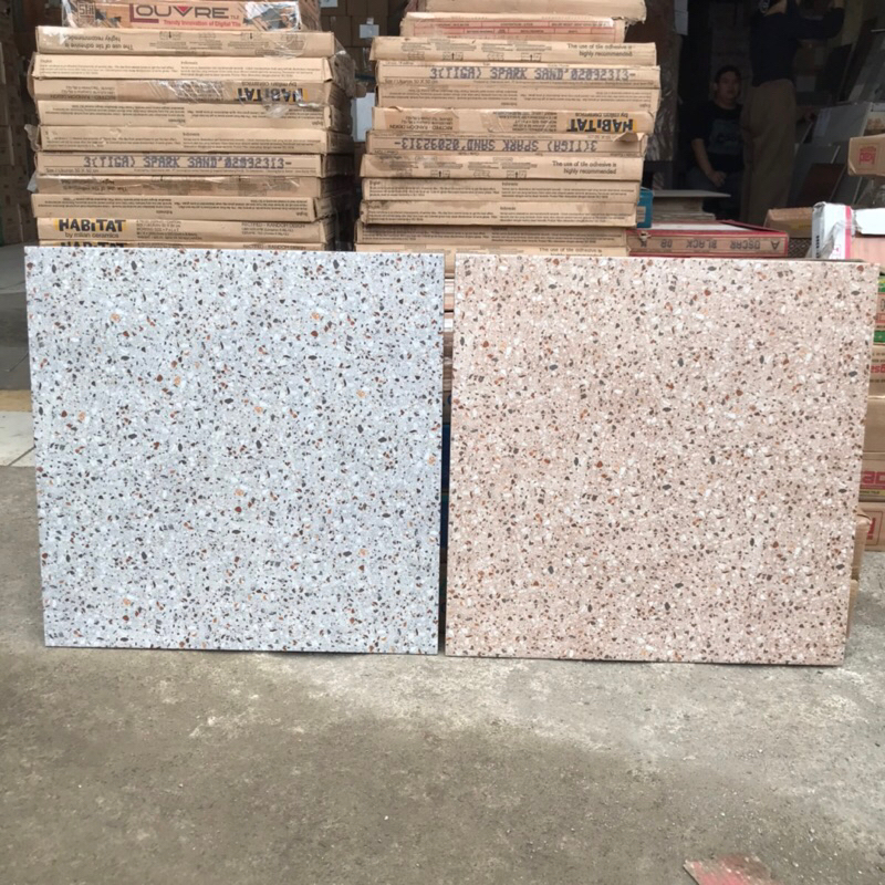 Jual keramik 50x50 motif terazzo (KASAR)/ keramik dinding motif teraso/ keramik lantai motif ...