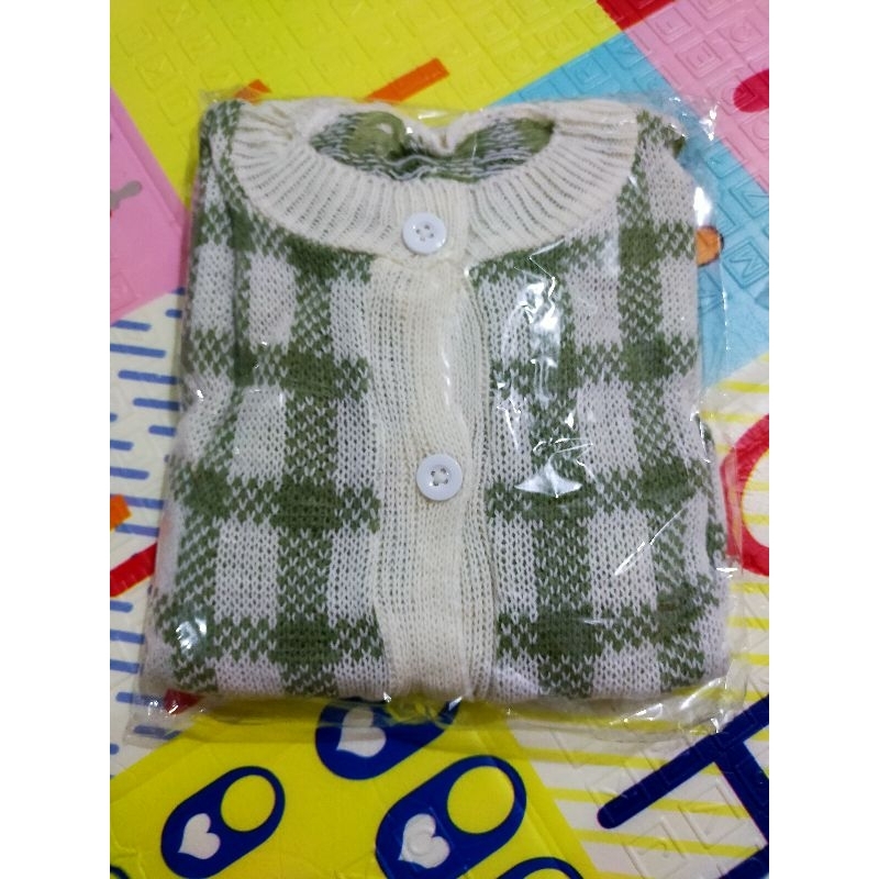 Jual SNOW CROP TOP CARDI Korean Rajut Sweater Cardigan Motif Kotak Kotak | CARDIGAN CROP TOP ...