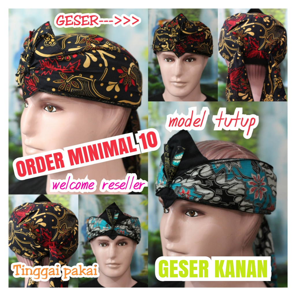 Jual iket kepala blangkon sunda jawa BATIK dewasa atas tutup min order 10 pcs (GS 02) | Shopee ...