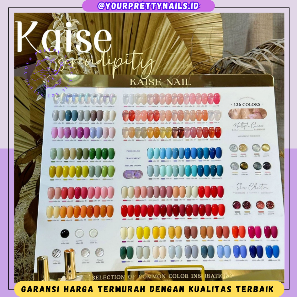 Jual KAISE 126 COLORS NAIL GEL POLISH 1 SET KUTEK UV TRANSPARENT SOLID ...
