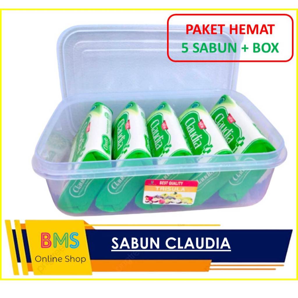 Jual PAKET HEMAT 5 SABUN CLAUDIA PLUS BOX SABUN MANDI BATANG ANTI ...