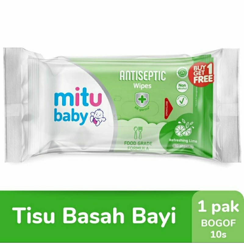 Jual | BUY 1 GET 1 | Tisu Tissue Basah Mitu Baby Mini Wipes 10s ALL ...