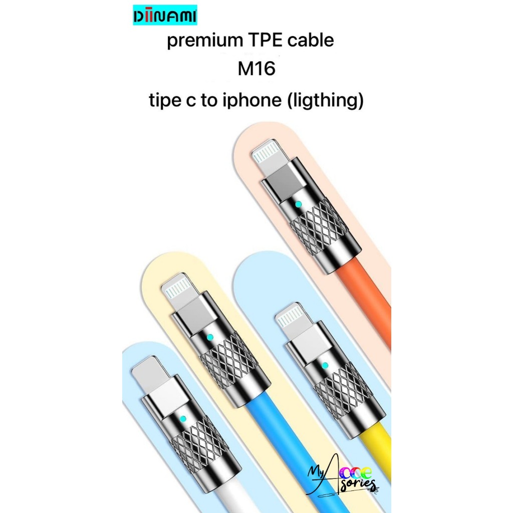 Jual DIINAMI M16 cable Kabel Data iPhone Type-C to Lightning 20W up 27W ...