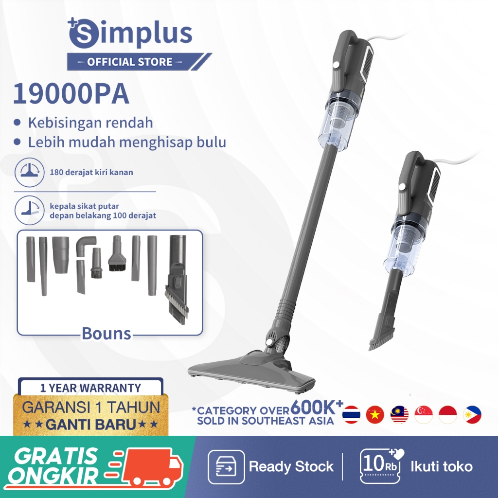 Jual Simplus Vacuum Cleaner Handheld Penyedot Debu 19000PA Berkabel ...