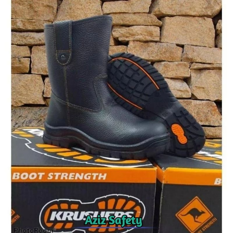 Jual Sepatu Safety Krusher Texas Brown & Black / Safety Shoes Krusher ...