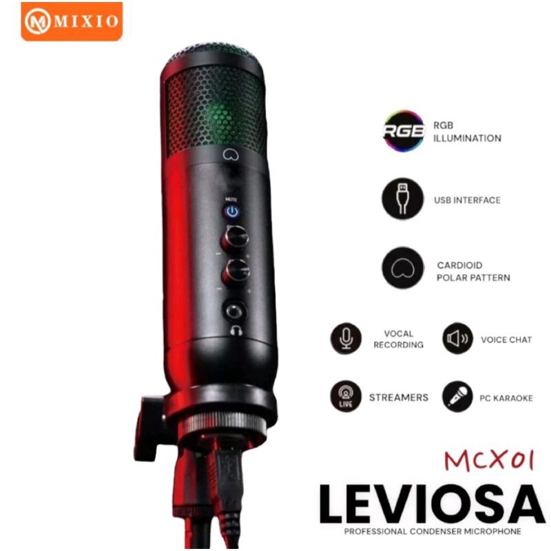 Jual Mixio MCX01 Leviosa Microphone Condenser Professional RGB | Shopee ...