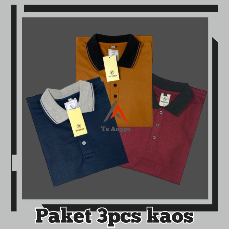 Jual Promo 3pcs Baju Kaos Polos Pria Poloshirt Kerah Lengan Pendek ... Jual Promo 3pcs Baju Kaos Polos Pria Poloshirt Kerah Lengan Pendek ...