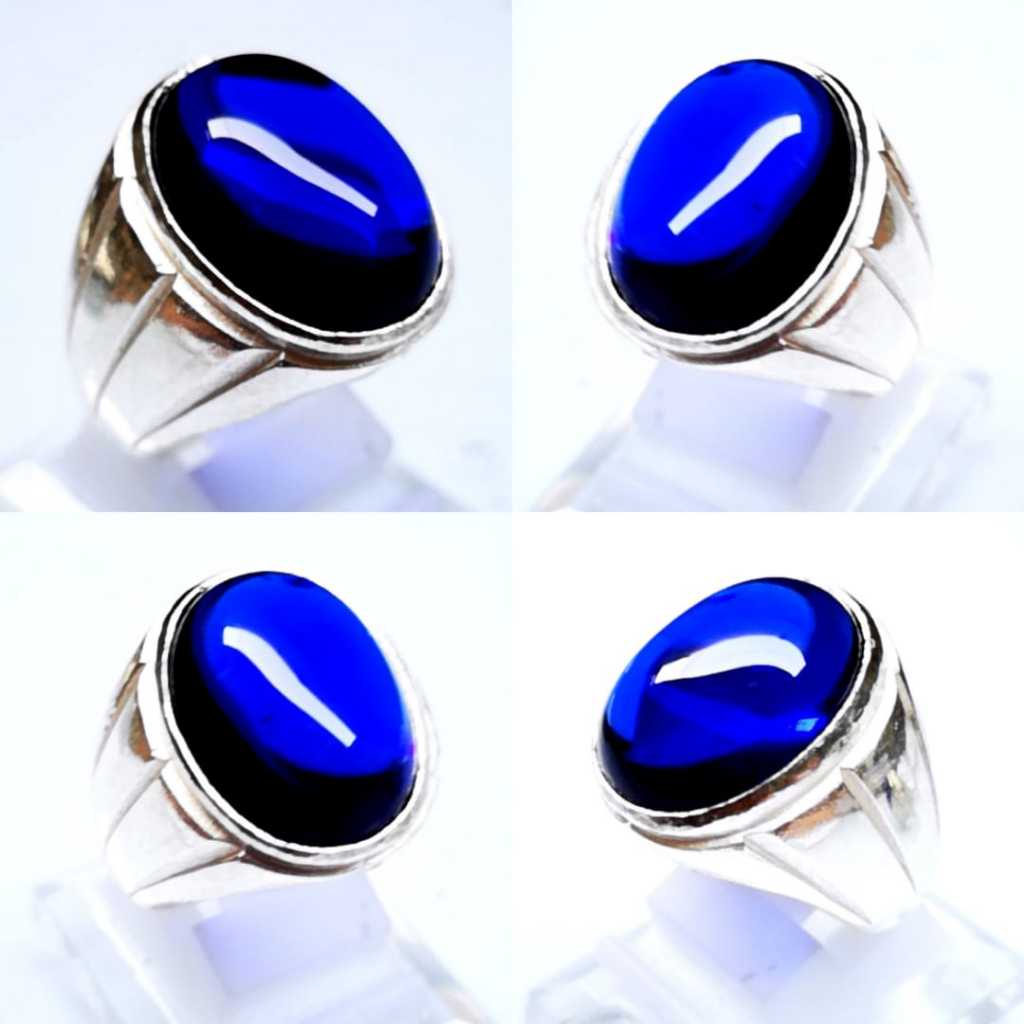 Jual Batu Cincin Pria//Batu Akik Royal Blue King Sapphire Super Mewah ...