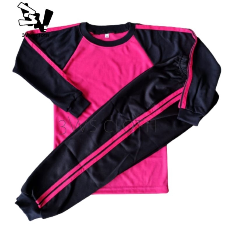 Jual Setelan olahraga | Kaos olahraga PAUD TK SD Raglan Pink Hitam ...