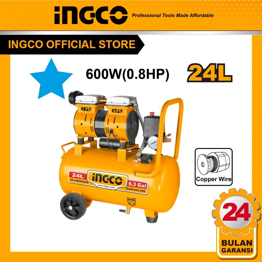 Jual Mesin Kompresor 24L (0.8HP) INGCO ACS175241CG Air Compressor Angin ...