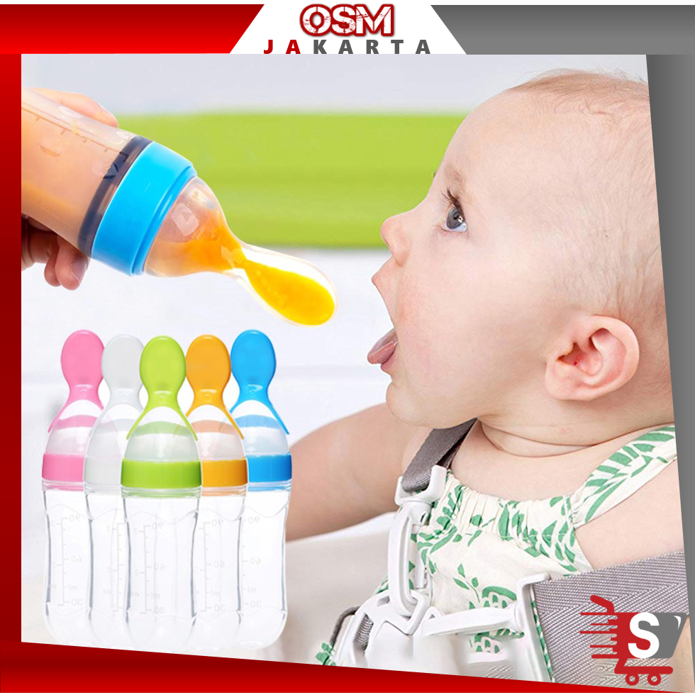 Jual OSM JKT 6068 Botol Sendok Makan Bayi / Botol Dot Silikon Bayi / Silicone Baby Spoon ...