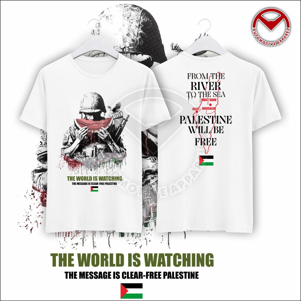 Jual Jual Tshirt Kaos Edisi Free Palestine The World Is Watching The