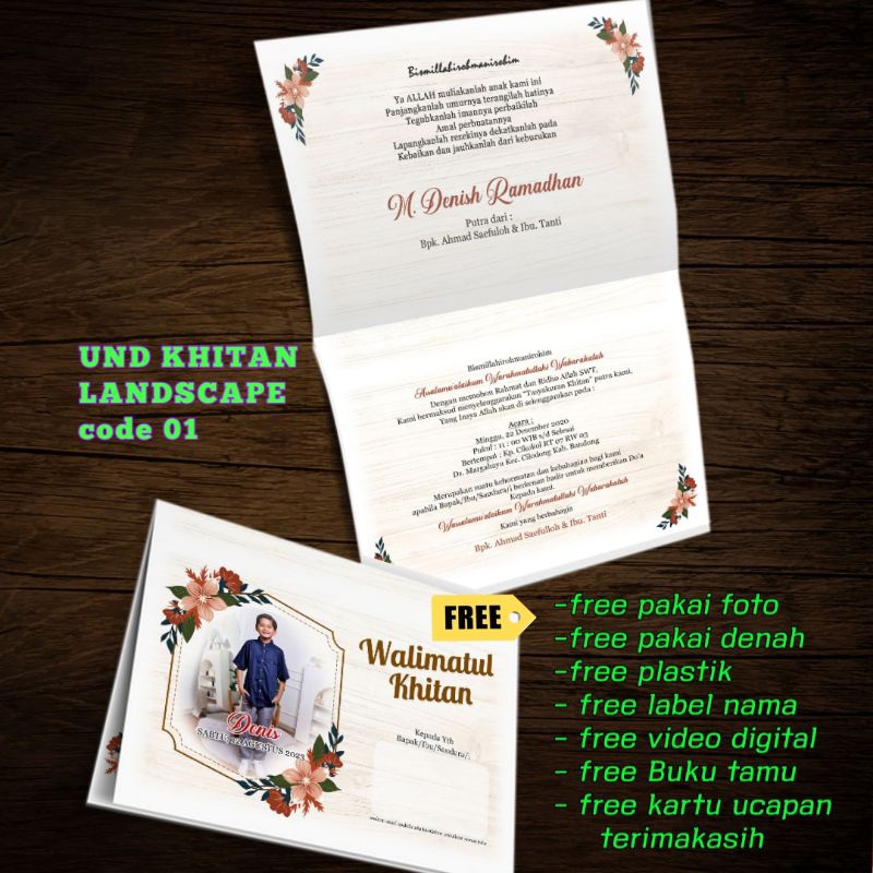 Jual Undangan khitan khitanan sunatan unik bagus landscape baru ...