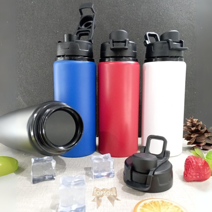 Jual HITAM Botol Minum Sport SNAP LID 600ml Tumbler Air Minum Aluminium ...