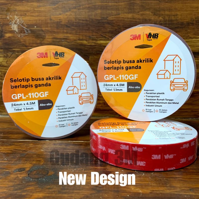 Jual 3M VHB Double Tape Automotive GPL110GF 24mm x 4,5M Original | Shopee Indonesia