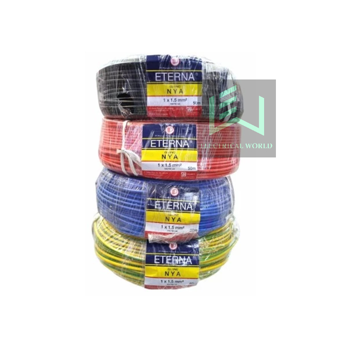 Jual Kabel Kawat Engkel Eterna NYA 1.5MM 50M Hitam Merah Biru Kuning ...