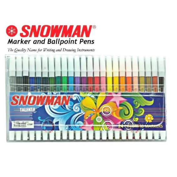 Jual Snowman Spidol 24 Warna PW-24A sepidol drawing painting coloring ...