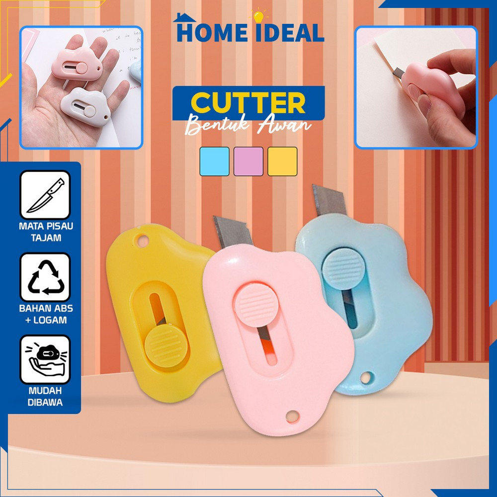 Jual Cutter Mini Portable Bentuk Awan Alat Tulis Kantor Lucu / Pisau ...