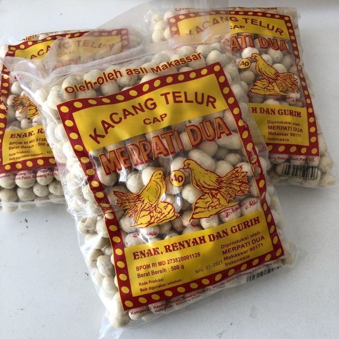 Jual kacang Telur Merpati Dua Oleh-Oleh Khas Makassar 500gr | Shopee ...