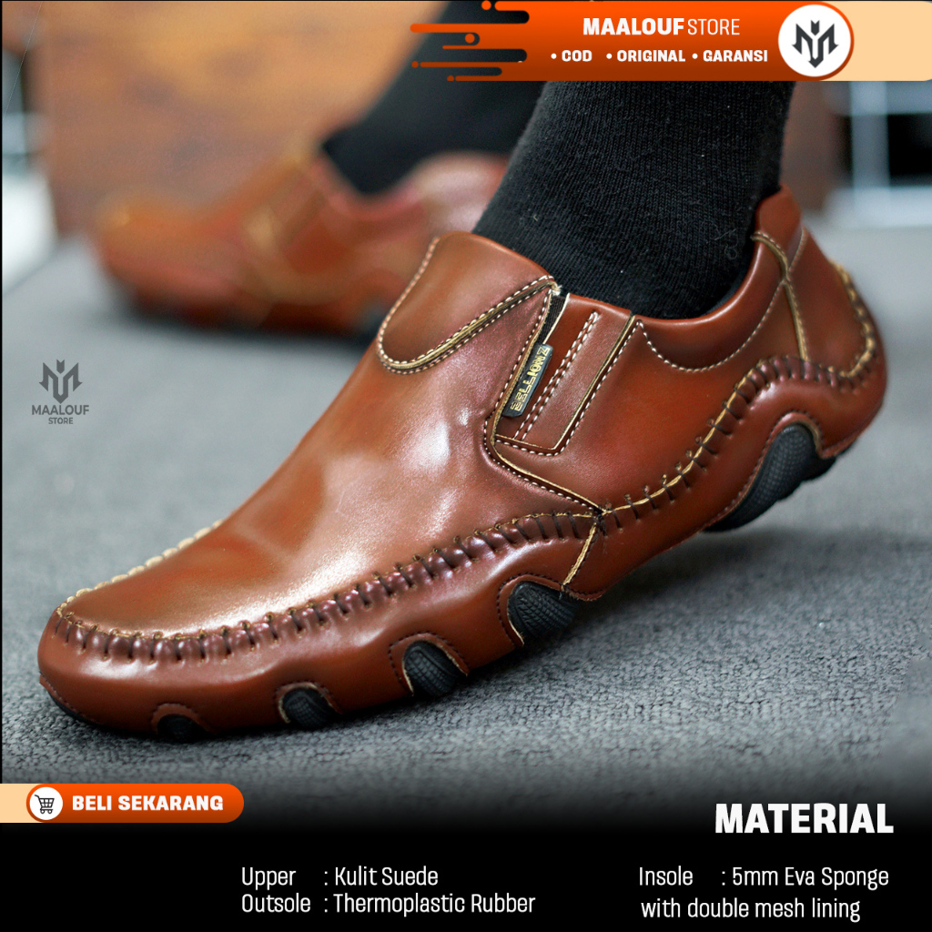 Jual LIBERIO - Slip On Pria Formal Bahan Kulit Sapi Pulled Up Ukuran 39 ...