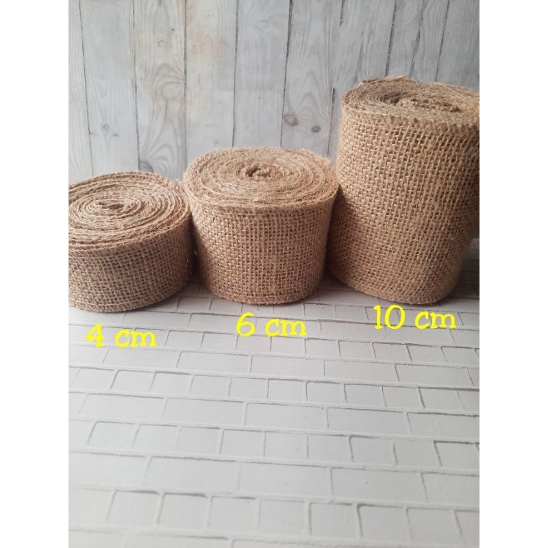 Jual kain goni lebar 4cm, 6cm dan 10cm ( roll) | Shopee Indonesia