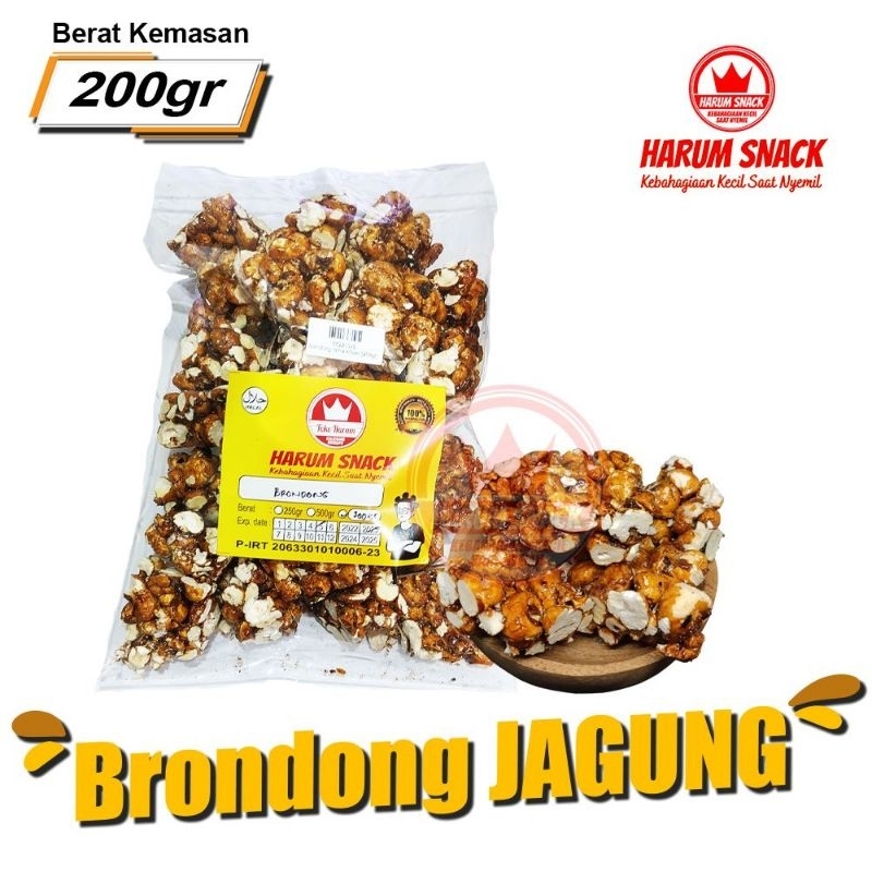 Jual BRONDONG MANIS JAGUNG 200 gram [Harum Snack Official] SNACK KILOAN ...
