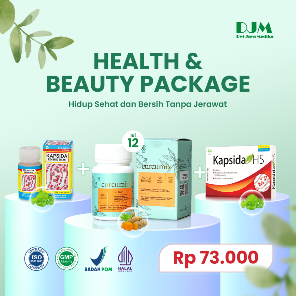Jual [HEALTH & BEAUTY PACKAGE] 1 Kapsida + 1 Kapsida HS + Curcumix isi ...
